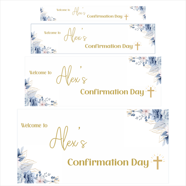 Blue Floral Confirmation Banner – Lauras Little Crafts